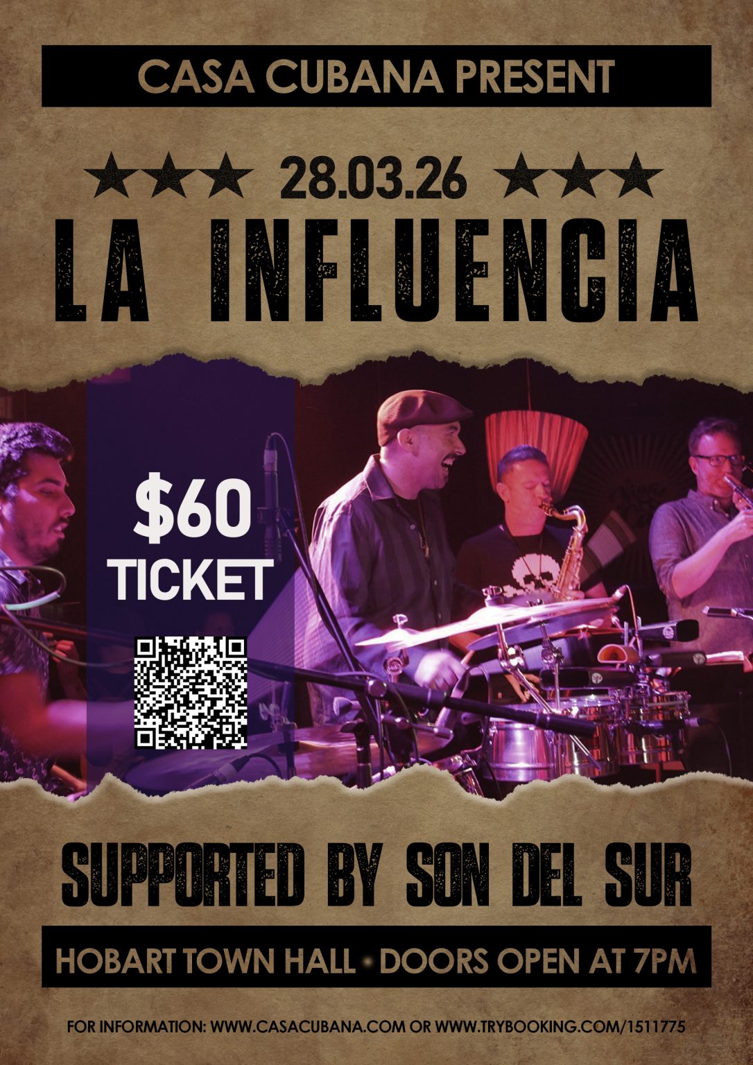 Live Afro-Cuban Music at Hobart Town Hall – One Night Only!
